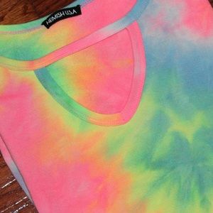 Tops | Keyhole Tie Dye Print Top | Poshmark